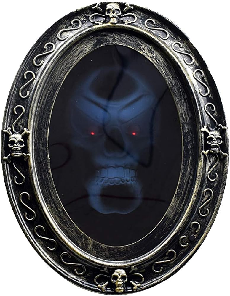 Decoración de Halloween, espejo embrujado activado por movimiento con ...