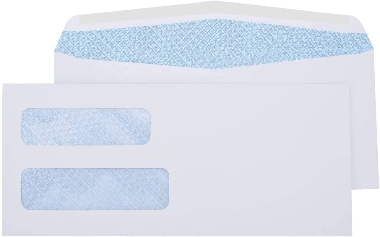 Amazon.com : Acko #9 500Pack Gummed Double Window Envelope, 4x9 White ...
