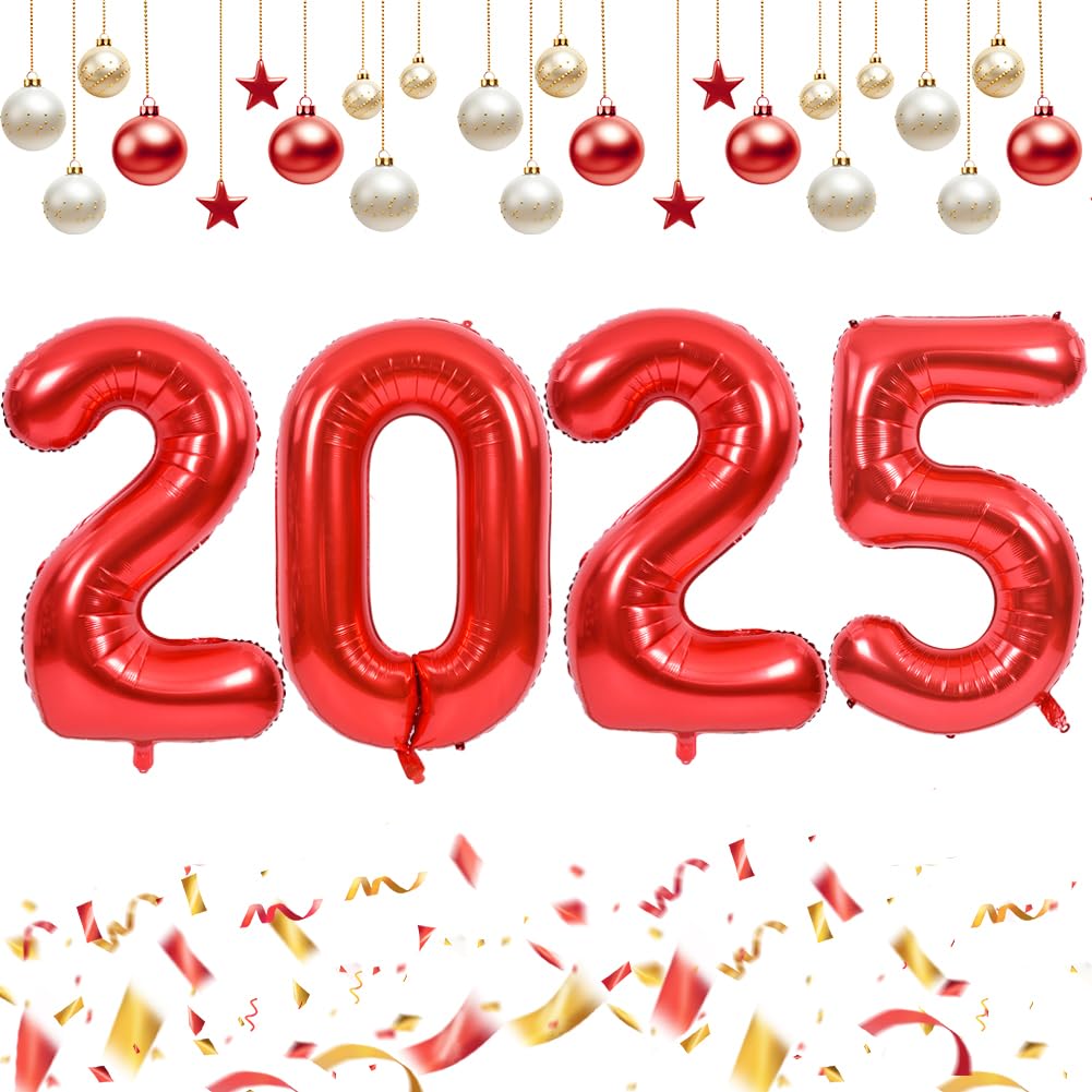 TONIFUL 2025 Graduation Balloons 42Inch Red 2025 Number Balloons ...