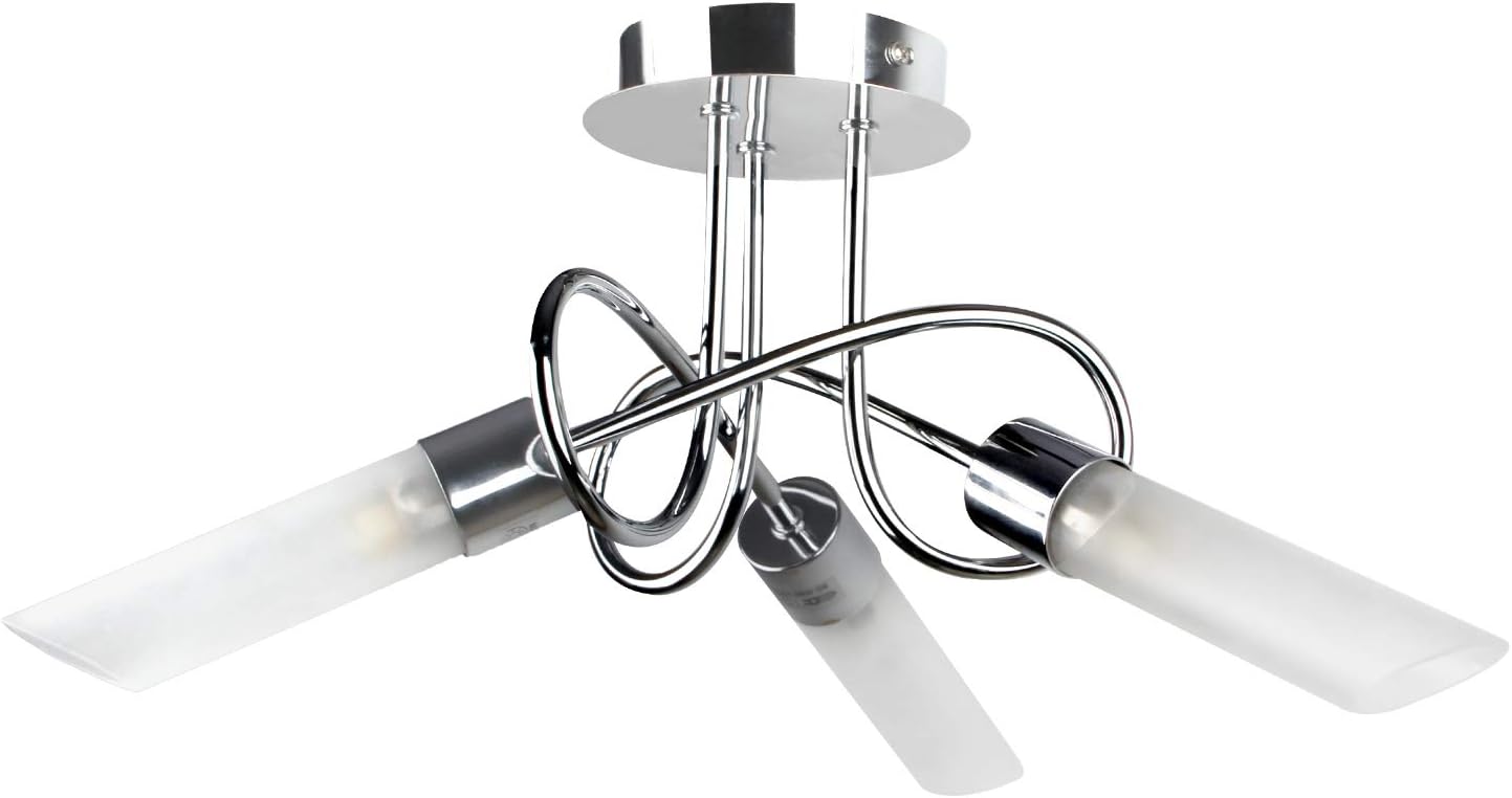 T-SUN Modern LED Ceiling Light, Flush Light Fitting, Metal & Glass, 3 ...