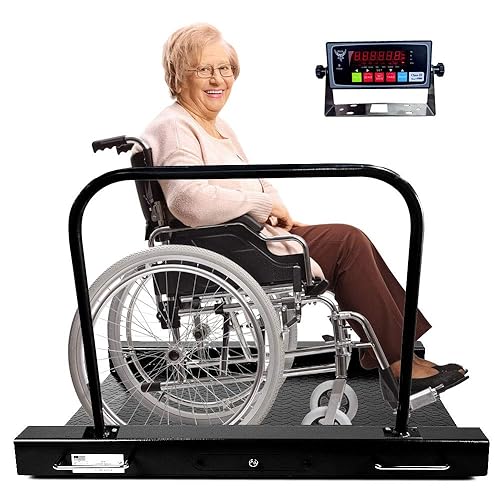 PEC Carbon Steel Heavy Duty Wheelchair Scale/Digital Medical Scale with ...
