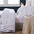 Amazon.com: Queen's House White Ruffles Bed Sheet Set Cotton 4-Piece ...