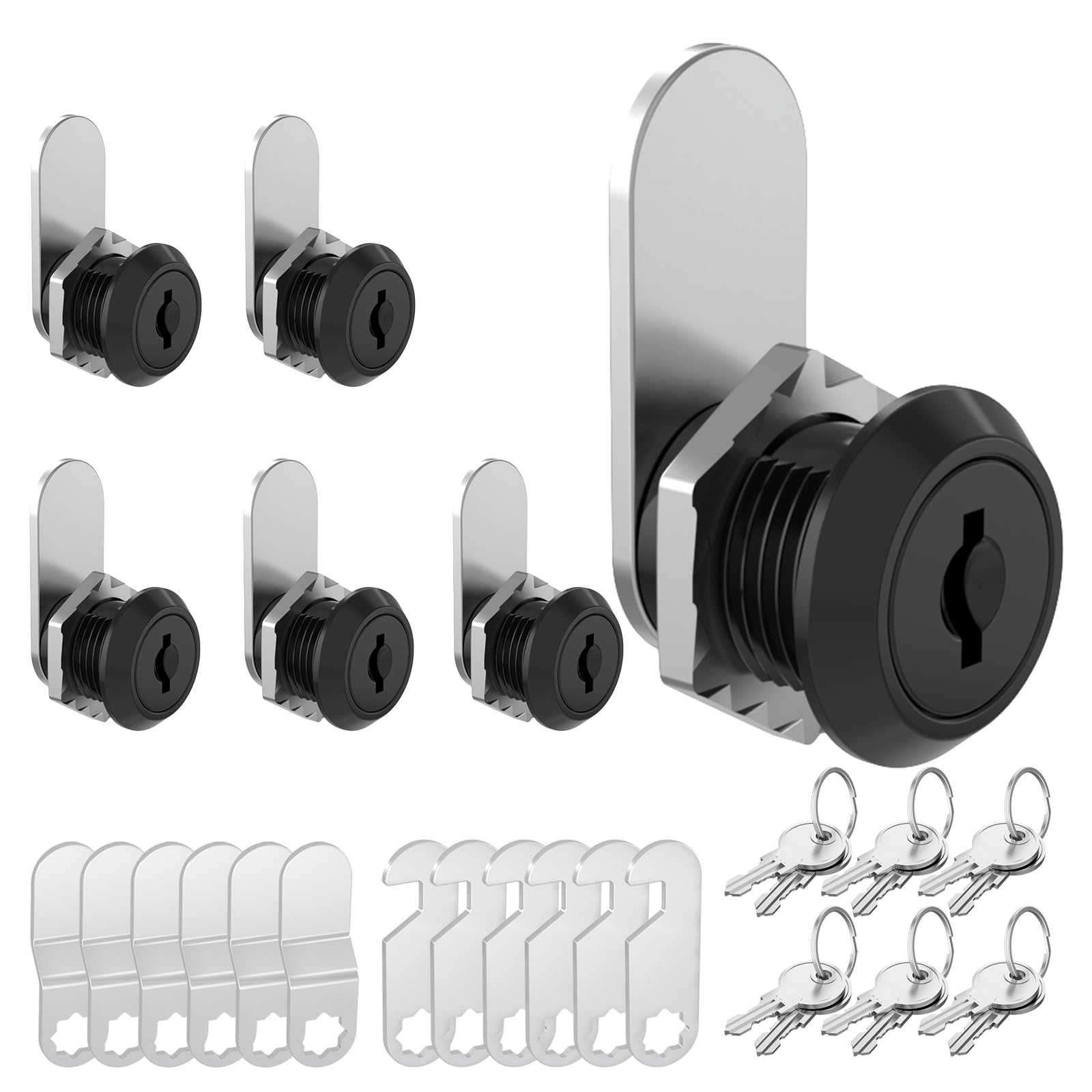 inBovoga 6 Pack Cabinet Locks with Key, 5/8" Mailbox Lock Keyed Alike ...