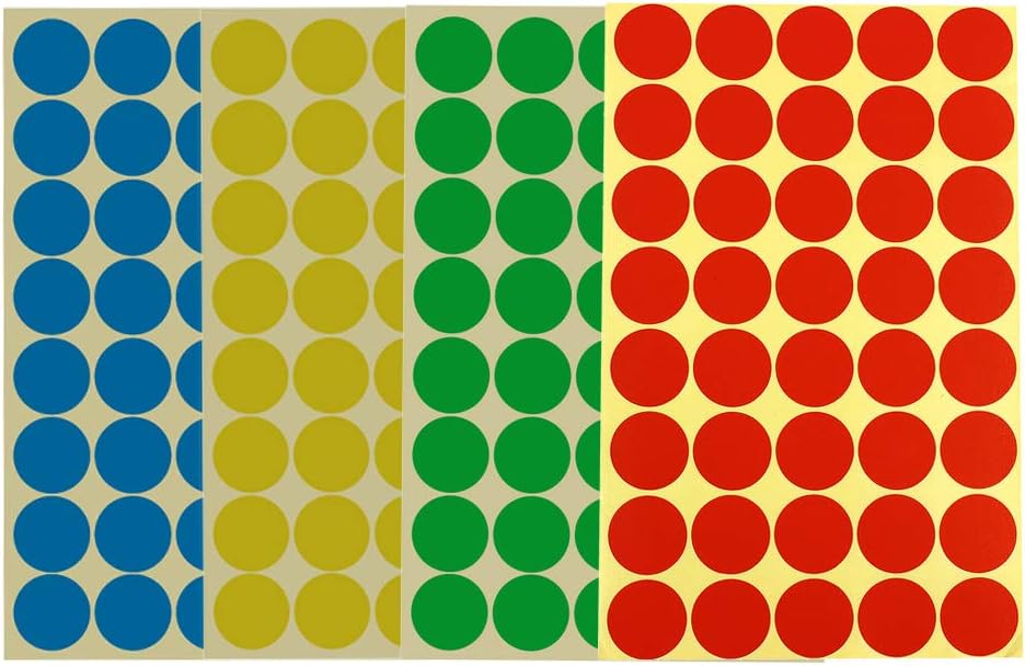 Amazon.com : 1152 Pieces 1 Inch/25mm Round Dot Stickers Color Coding ...
