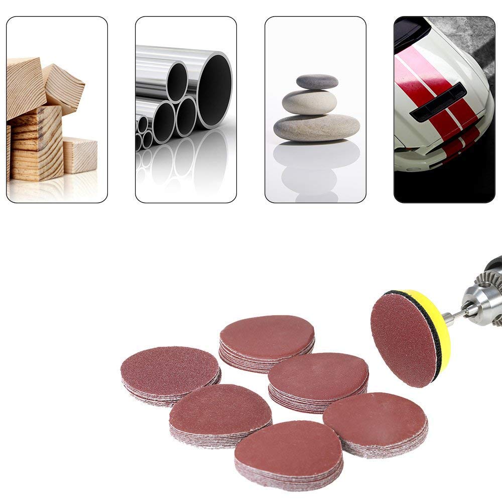 100 Stück Sandpapier Set mit 2 Zoll 50mm, Schleifscheiben Schleifpapier ...