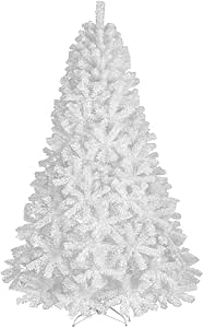 Amazon.com: JOY-TECH 7ft White Christmas Tree , Automatic Open ,Premium ...