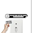 Amazon.com - Bilingual Turn Off The Lights Small Stickers | 2 Pack ...