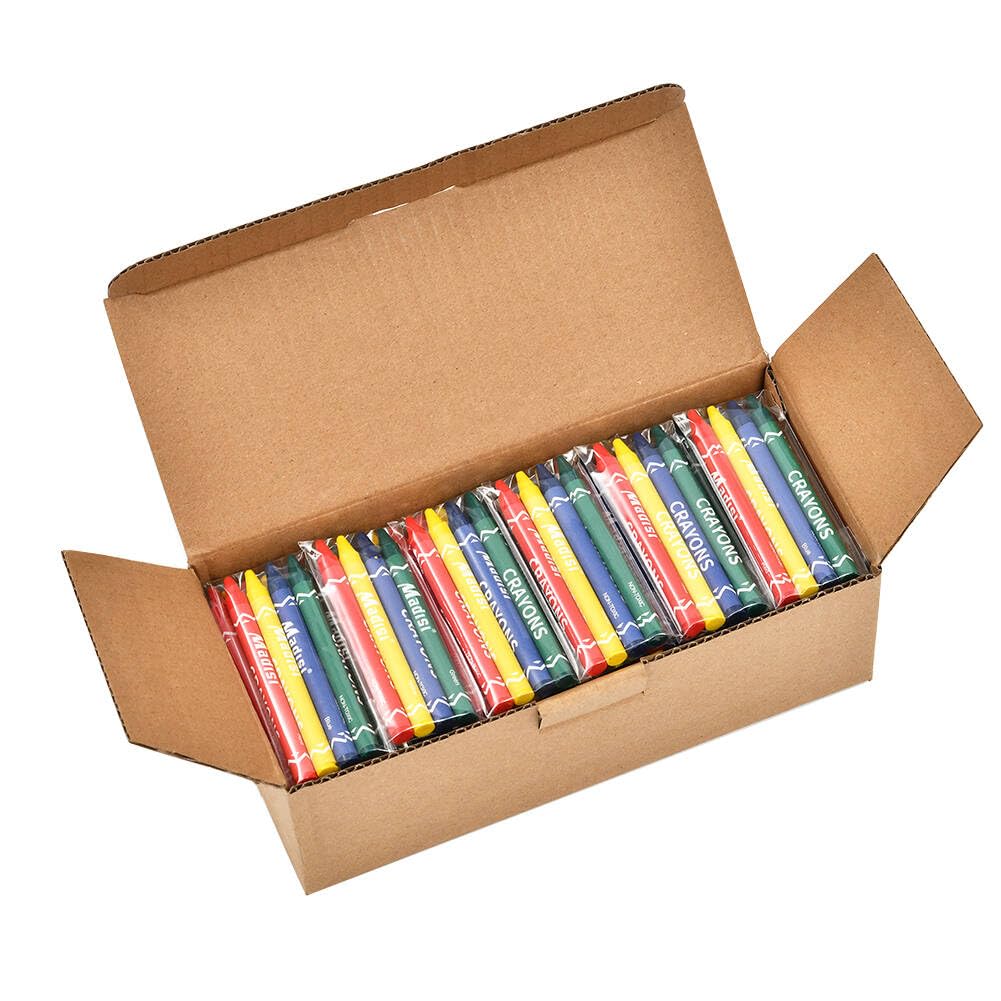 Madisi Crayons Bulk Pack, Regular Size, 4 Colors, 60 Packs, 240 Count ...
