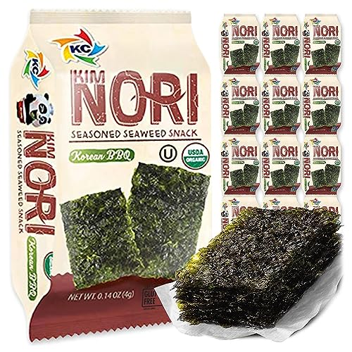 KIMNORI Seasoned Seaweed Snacks Sheets – Organic Korean BBQ Flavor 12 ...
