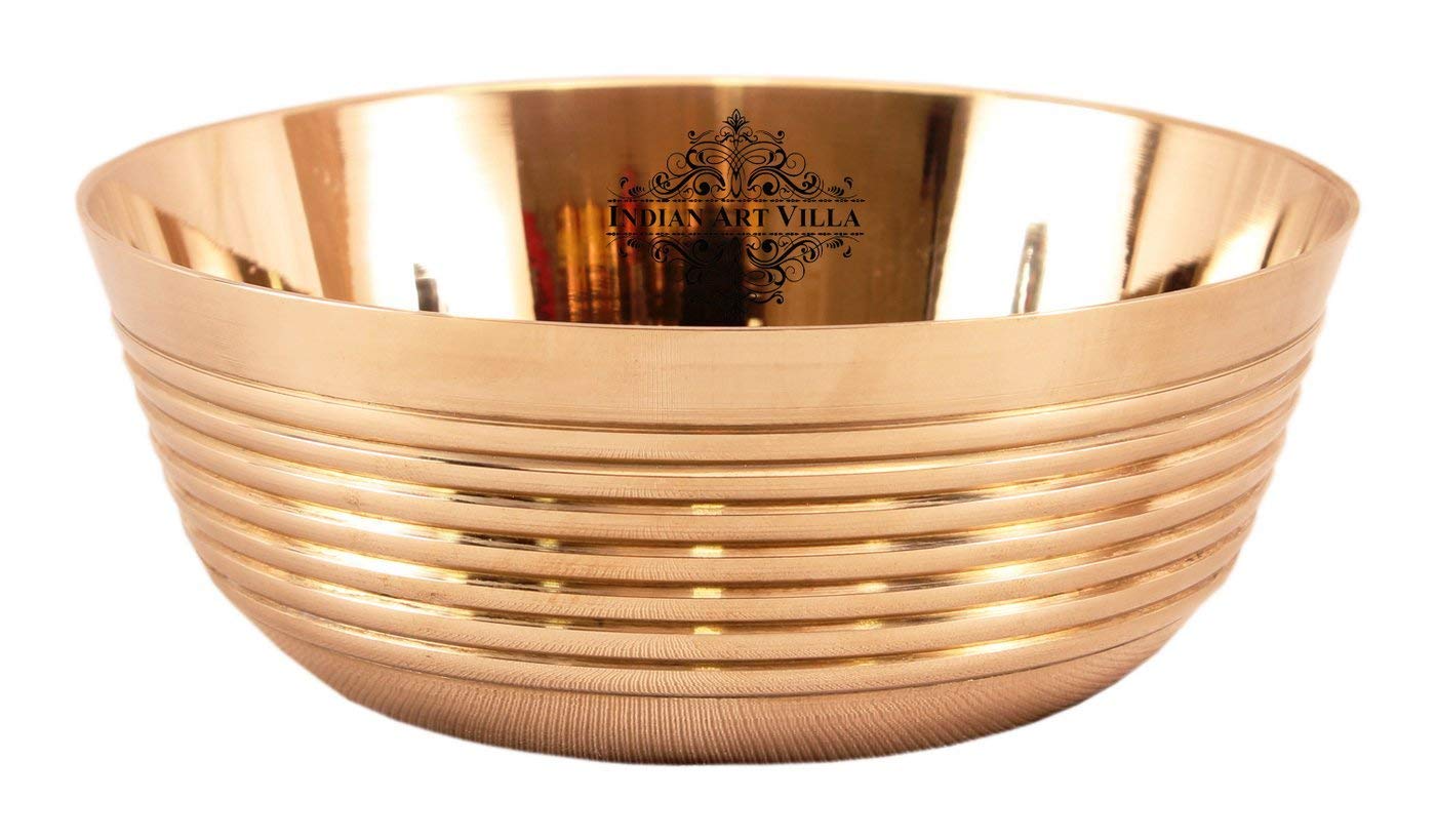 Buy Indian Art Villa Bronze Kansa Utensils|Lining Design Bowl Katori| 4 ...