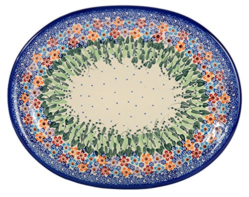 Traditional Polish Pottery, Handcrafted Oval Banquet Serving Platter ...