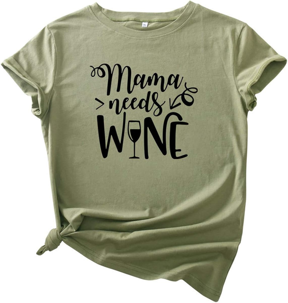 Mama Needs Wine T Shirt Women Funny Letters Print Mama Shirts Mom Life ...