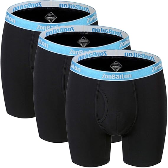 ZONBAILON Bamboo Underwear Men Boxer Brief Pouch Boxers for Men Pack （3 ...
