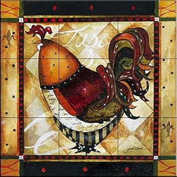 Ceramic Tile Mural - Tuscan Rooster III- by Jennifer Garant - Kitchen ...