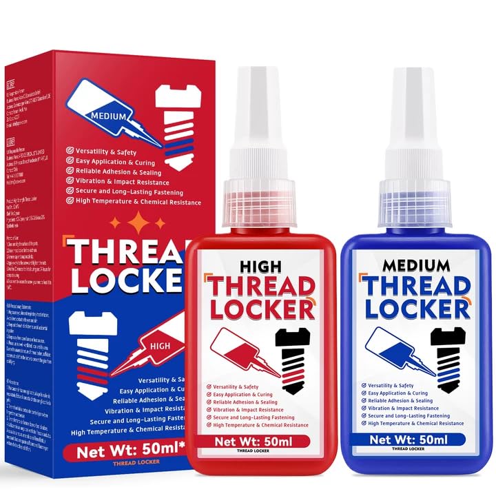 Thread Lock Blue and Red, 50ml*2 Lock Tight Threadlocker Medium&High ...