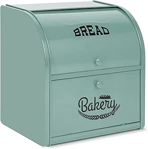 Pitmoly Stainless Steel Bread Box, 2 Layer Roll Top Bread Boxes, Large ...