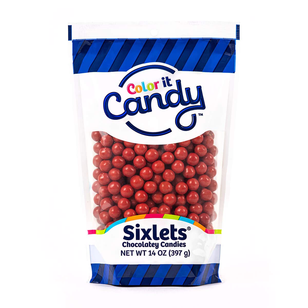 Amazon.com : Color It Candy Red Sixlets 14 Oz Stand Up Bag - Perfect ...