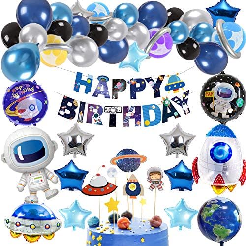 Outer Space Party Balloons, 60PCS Birthday Party Decorations Universe ...
