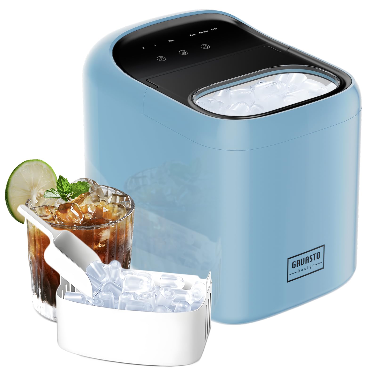 Ice Makers Countertop, 9 Cubes Ready in 6 Mins, High Capacity 33lbs/Day ...