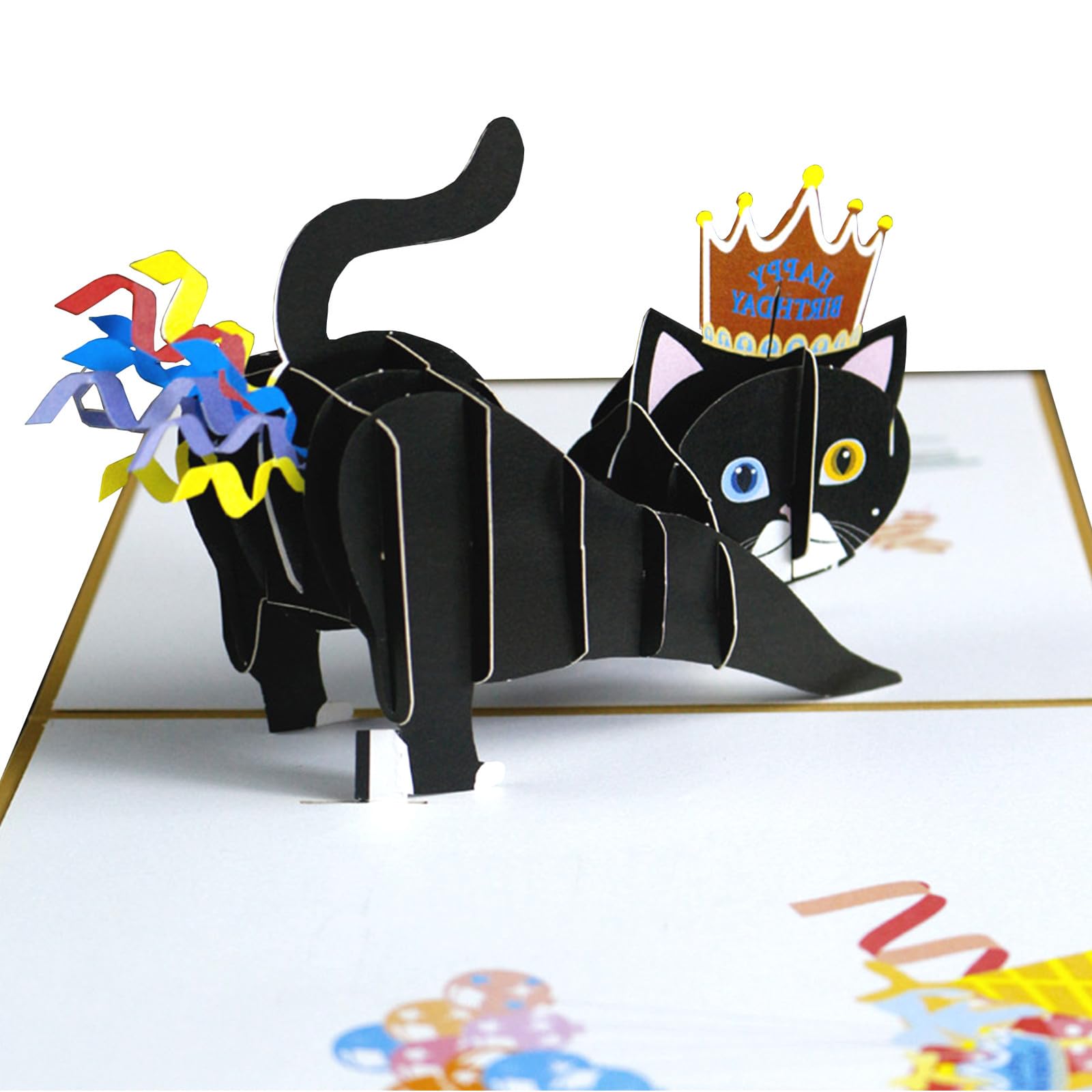 DUBRIX Pop Up 3D Funy Kitten Birthday Cards pop up Greeting Cards Happy ...