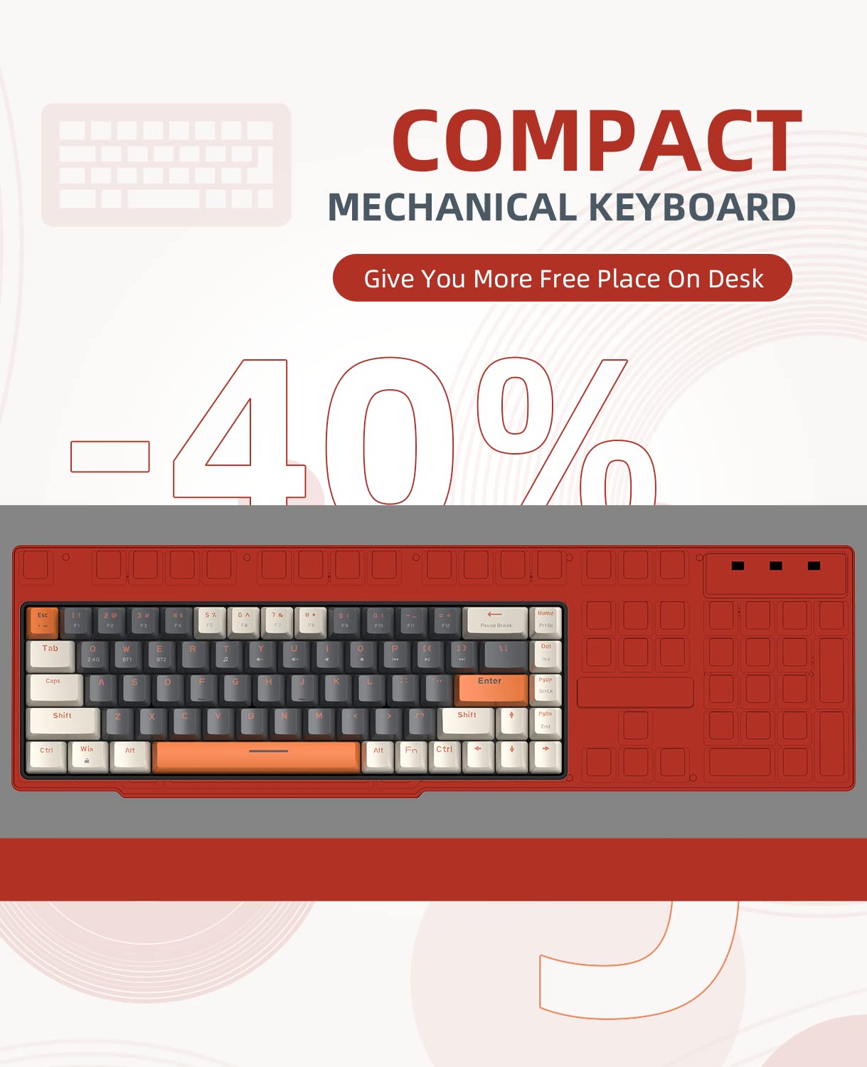 Mua RK68 Wireless Mechanical Keyboard, 60% Percent Gaming Keyboard ...