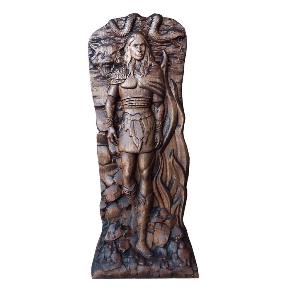 Amazon.com: Loki God Statue Wood Carved 7.9 Inches Norse Pagan Decor ...