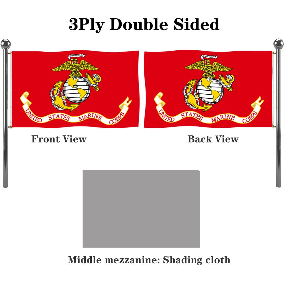 Jayus Double Sided US Marine Corps Military Flags 2x3 FT Outdoor ...