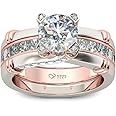 Jeulia 925 Sterling Silver Interchangeable Ring Sets Knot Round Cut 3.5ct Wedding Engagement ...