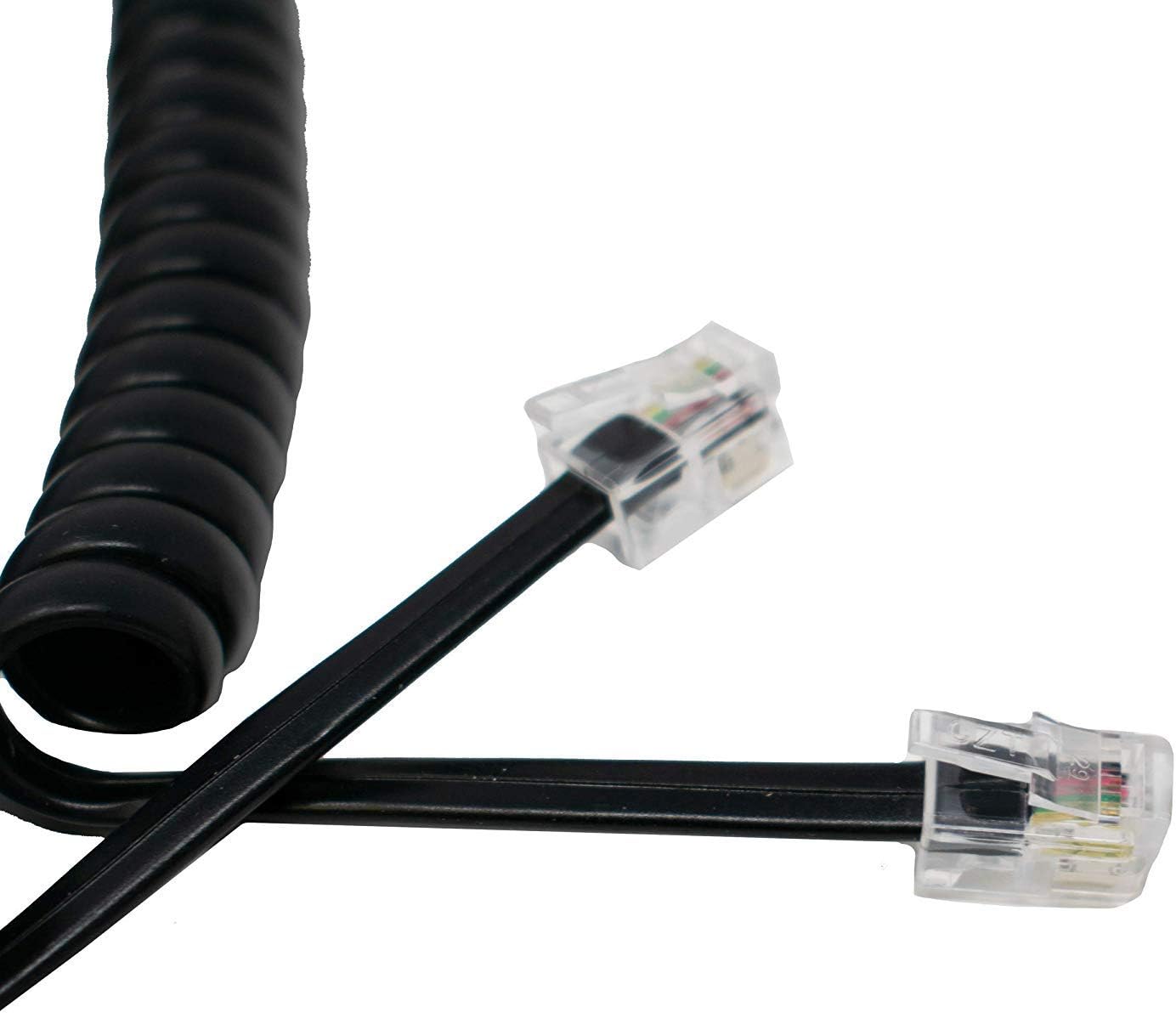 I-CHOOSE LIMITED RJ10 Telephone Handset Coiled Spiral Cable/Curly Cord ...