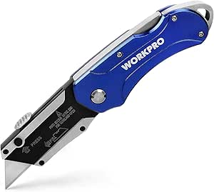 WORKPRO Folding Utility Knife - Heavy Duty Retractable Box Cutter ...