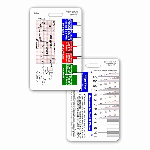 EKG Ruler Vertical Badge ID Card Pocket Reference Guide ECG in Saudi ...