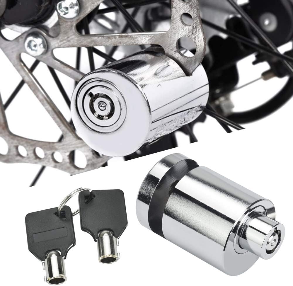 QUCUMER Disc Brake Lock Zinc Alloy Security Disc Wheel Lock with 2 Keys ...