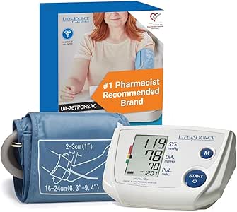 LifeSource Small Cuff Upper Arm Blood Pressure Monitor, Fits 16 – 23 ...