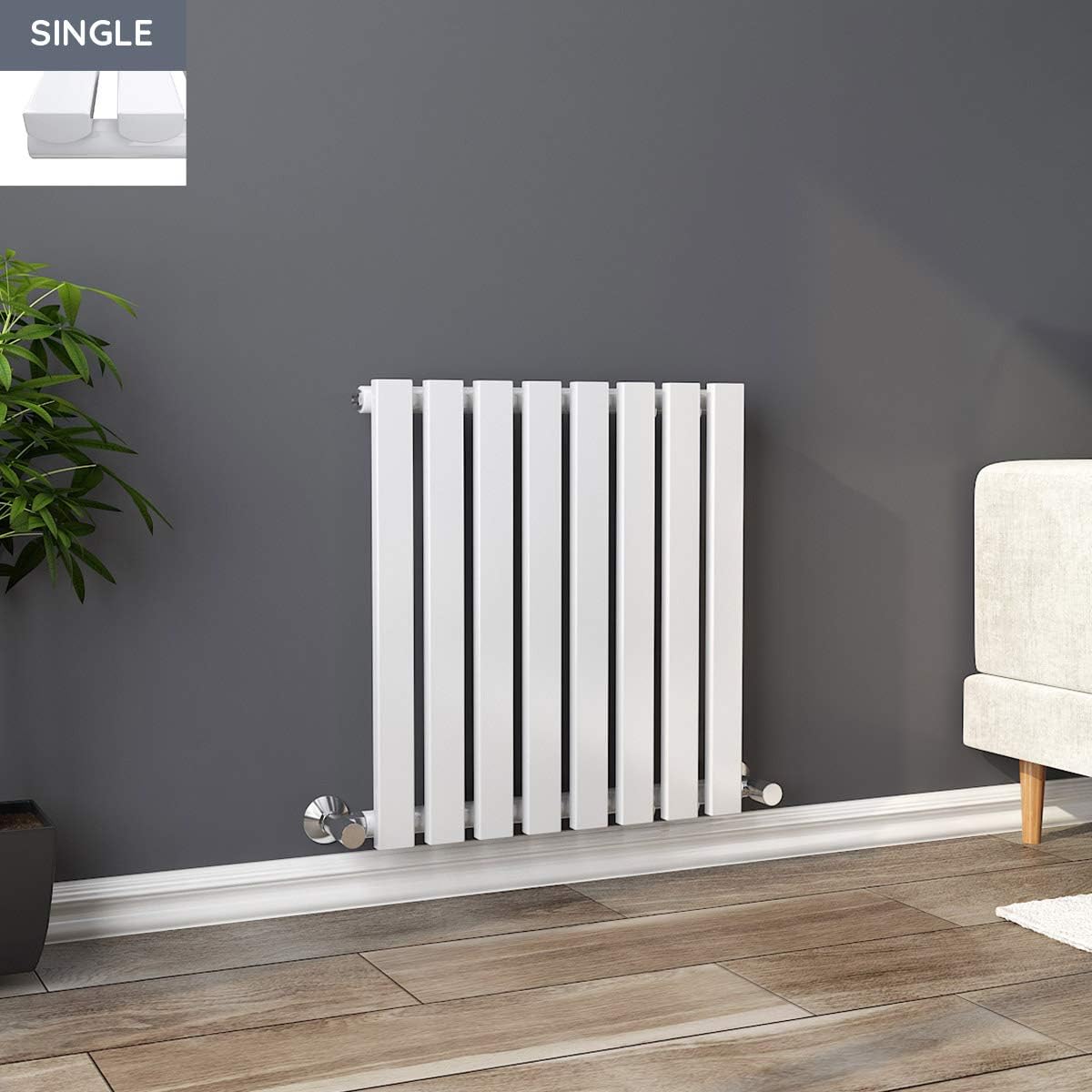 WarmeHaus 600 X 550 Mm White Horizontal Designer Radiator Single warmehaus-600-x-550-mm-white-horizontal-designer-radiator-single