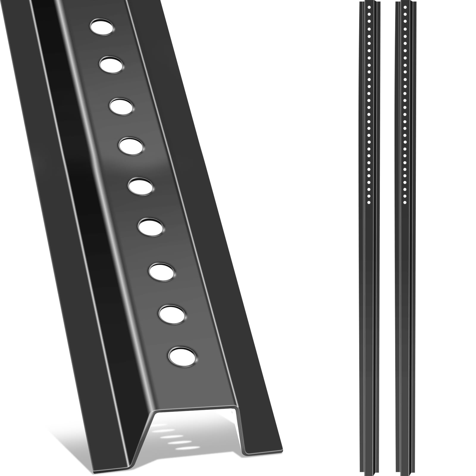 Gisafai 2 Pack 6ft U Channel Sign Post Tall Steel Post with Galvanized ...