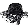 Amazon.com: YaHoGa #20 Super Large (Huge) Plastic Zipper Black Heavy ...