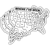 Amazon.com: Where I've Been Map Vinyl Coloring Sticker,Where I Have ...