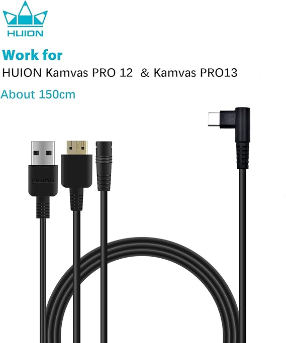 HUION Cable 3 en 1 para KAMVAS Pro 12 y Pro 13: Amazon.es: Electrónica