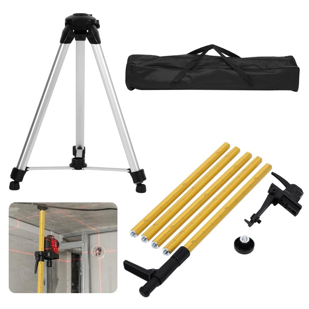 Homaisson Laser Level Pole with Tripod, 12 Ft./3.7M Adjustable ...