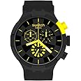Amazon.com: Swatch Quartz Silicone Strap, Black, 20 Casual Watch (Model ...