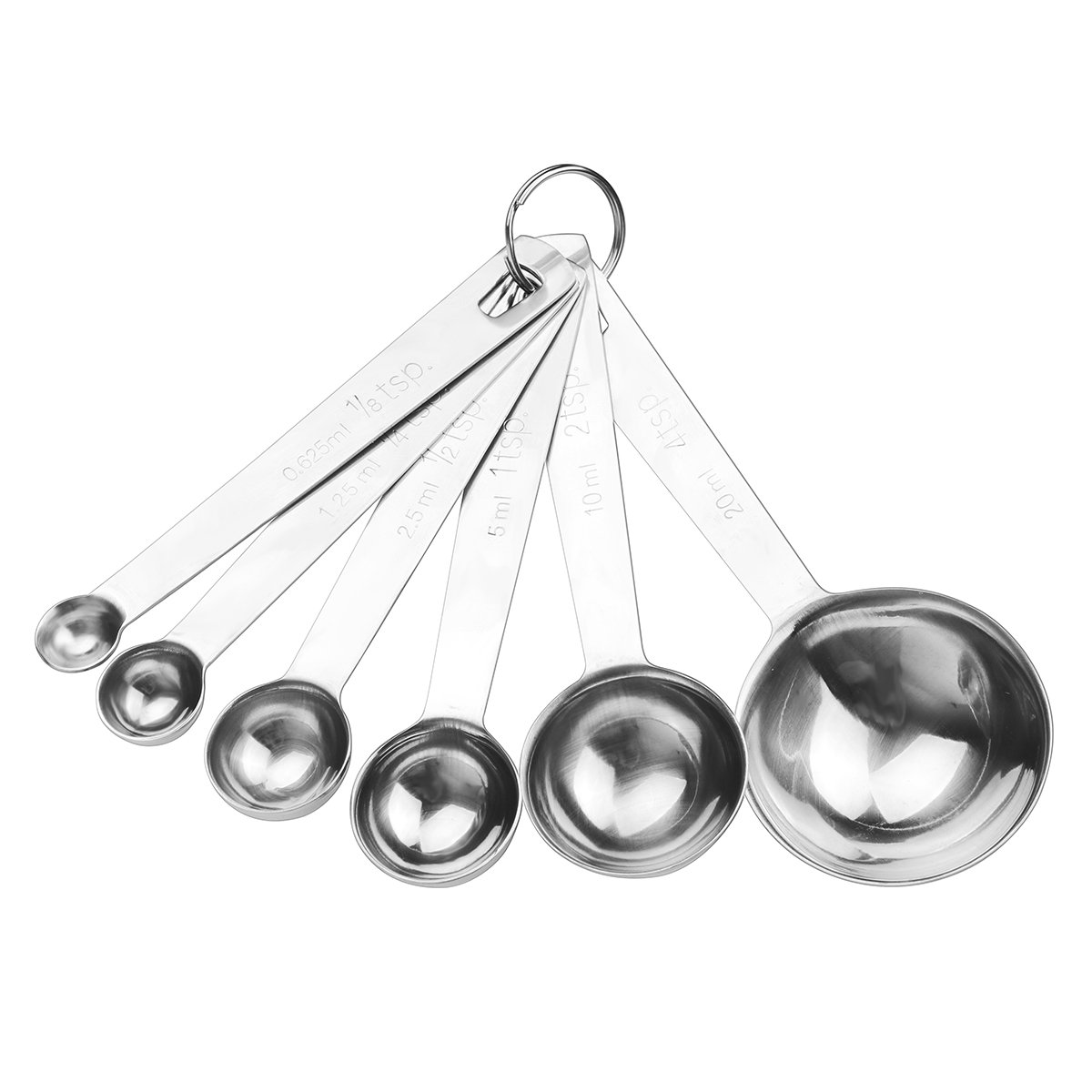 Powstro Stainless Steel Measuring Spoons,Teaspoon Round-shape ...