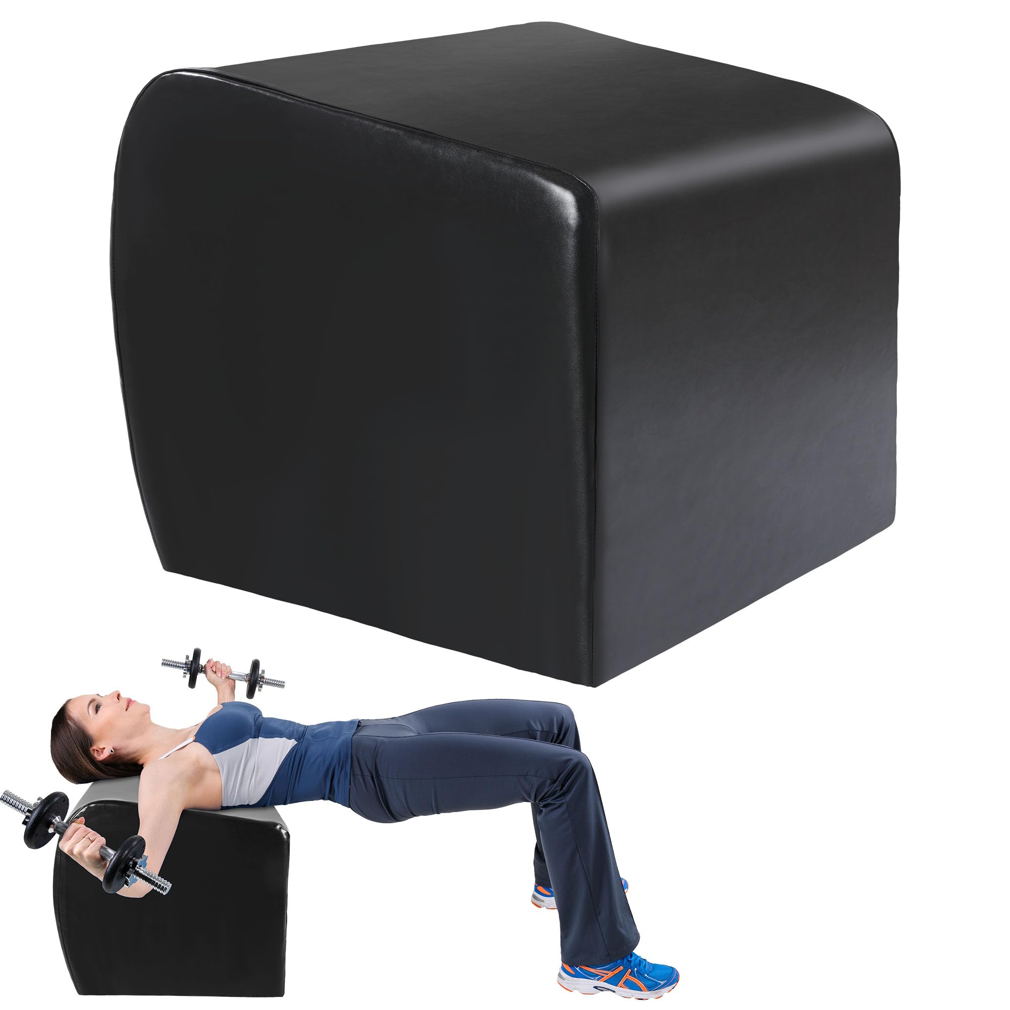 MABOZOO Hip Thrust Bench, PU Leather Hip Thrust Box Hip Thrust Machine ...