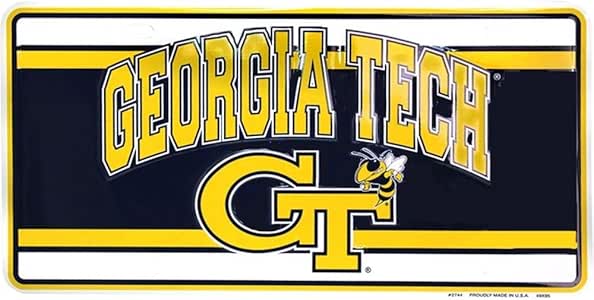 Amazon.com: Signs 4 Fun SLC2744 Georgia Tech w/Logo, License Plate ...