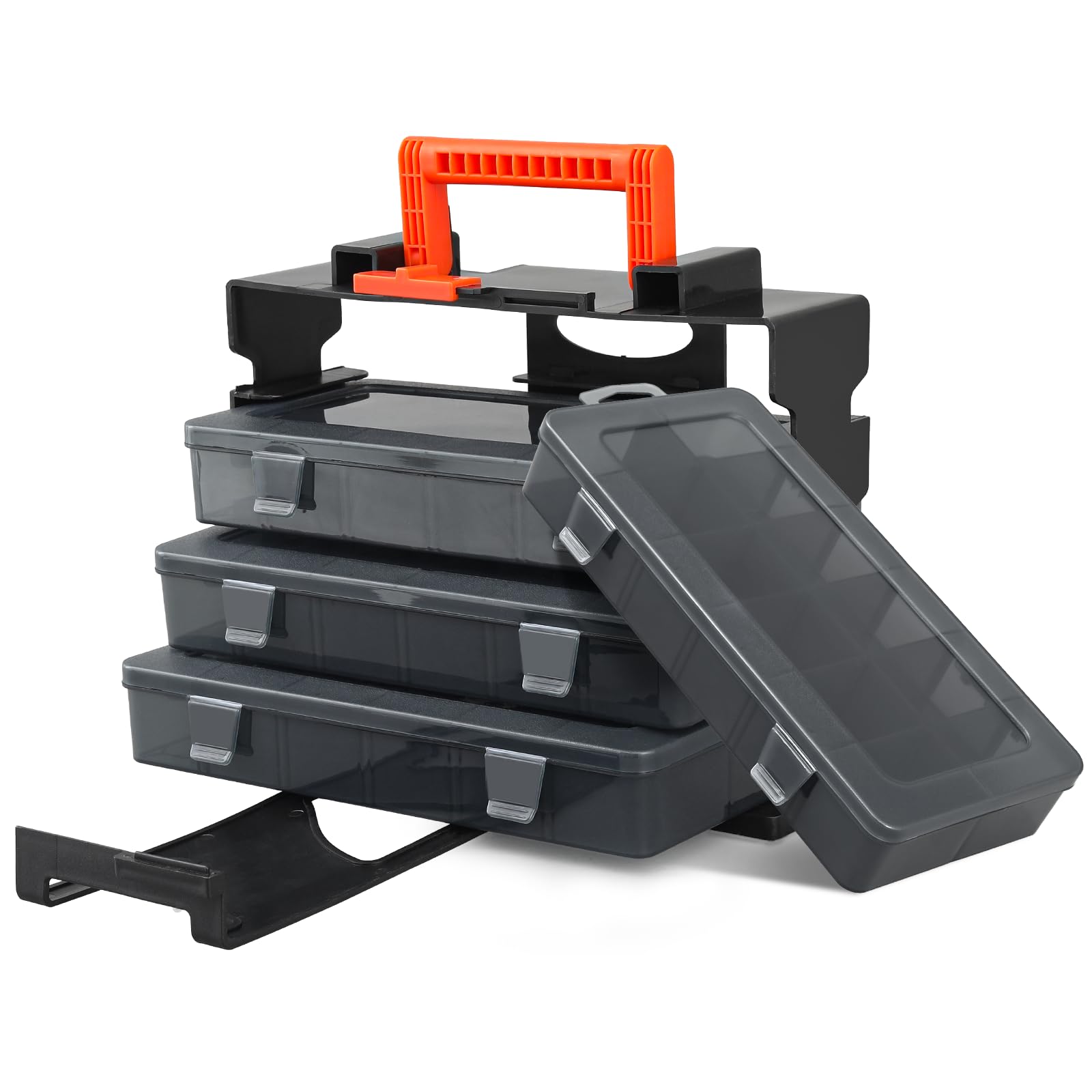 Magshion 4-Pack Stackable Fishing Tackle Box, Storage & Organizer Box ...