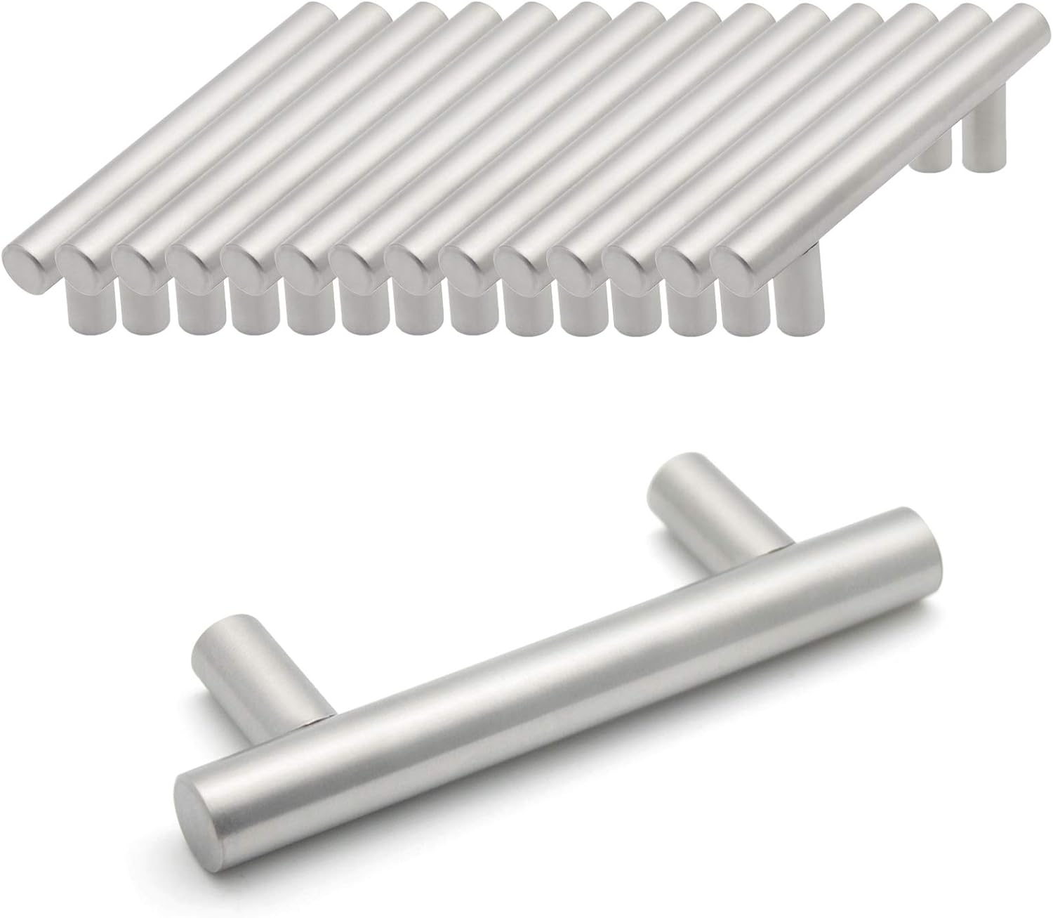 Probrico 15 PCS Brushed Nickel Stainless Steel Kitchen Cabinet T Bar ...