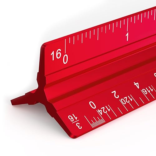 Rena Chris Architectural Scale Ruler: 12" Imperial Aluminum Alloy Metal ...