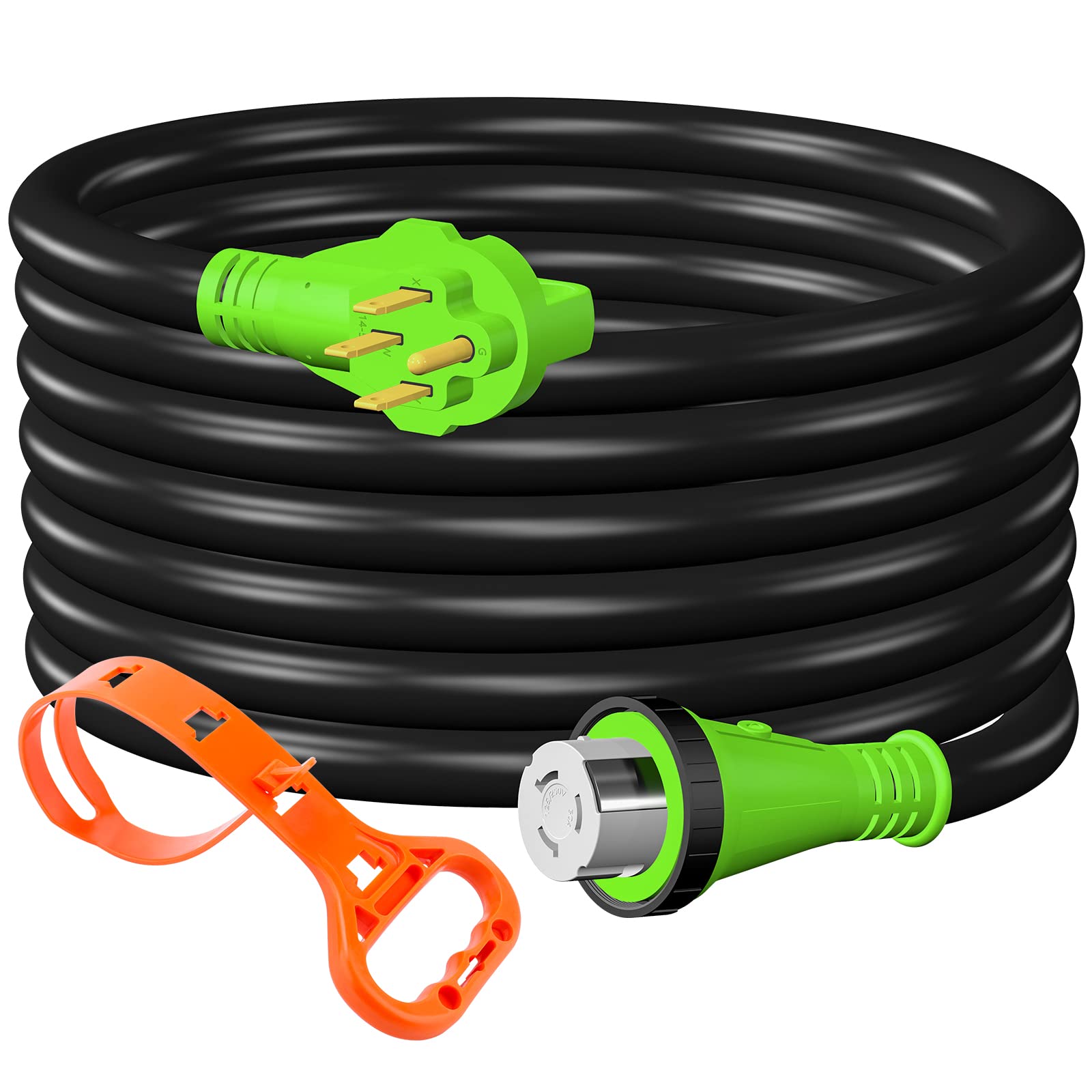 Gerguirry 50 Amp RV Extension Power Cord, 25 Feet Lockable Heavy Duty 6 ...