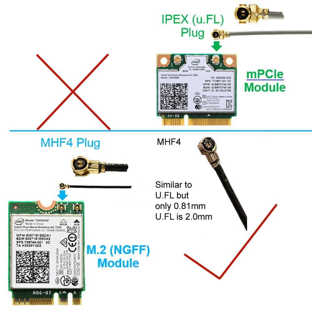 Mua 1Pair IPEX 4 MHF4 Antenna 2.4GHz 5GHz 3dBi Internal Laptop WiFi ...