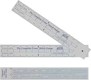 Amazon.com: Complete Cross Stitch Gauge – Scales for 12 Fabric Counts ...