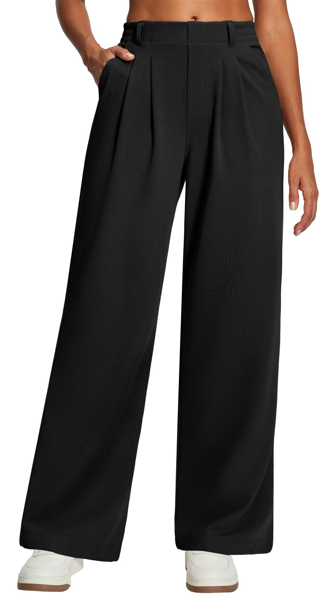 Heathyoga Wide Leg Stretchy Work Pants Women Pull on Dress Pants High ...